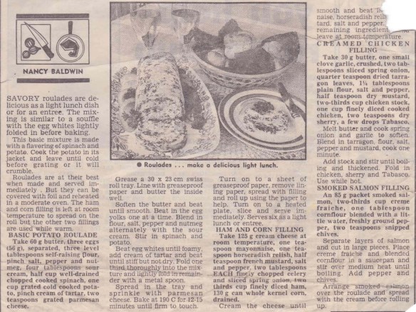 SAVORY ROULADES with Ham & Corn, Creamed Chicken and Smoked Salmon ...