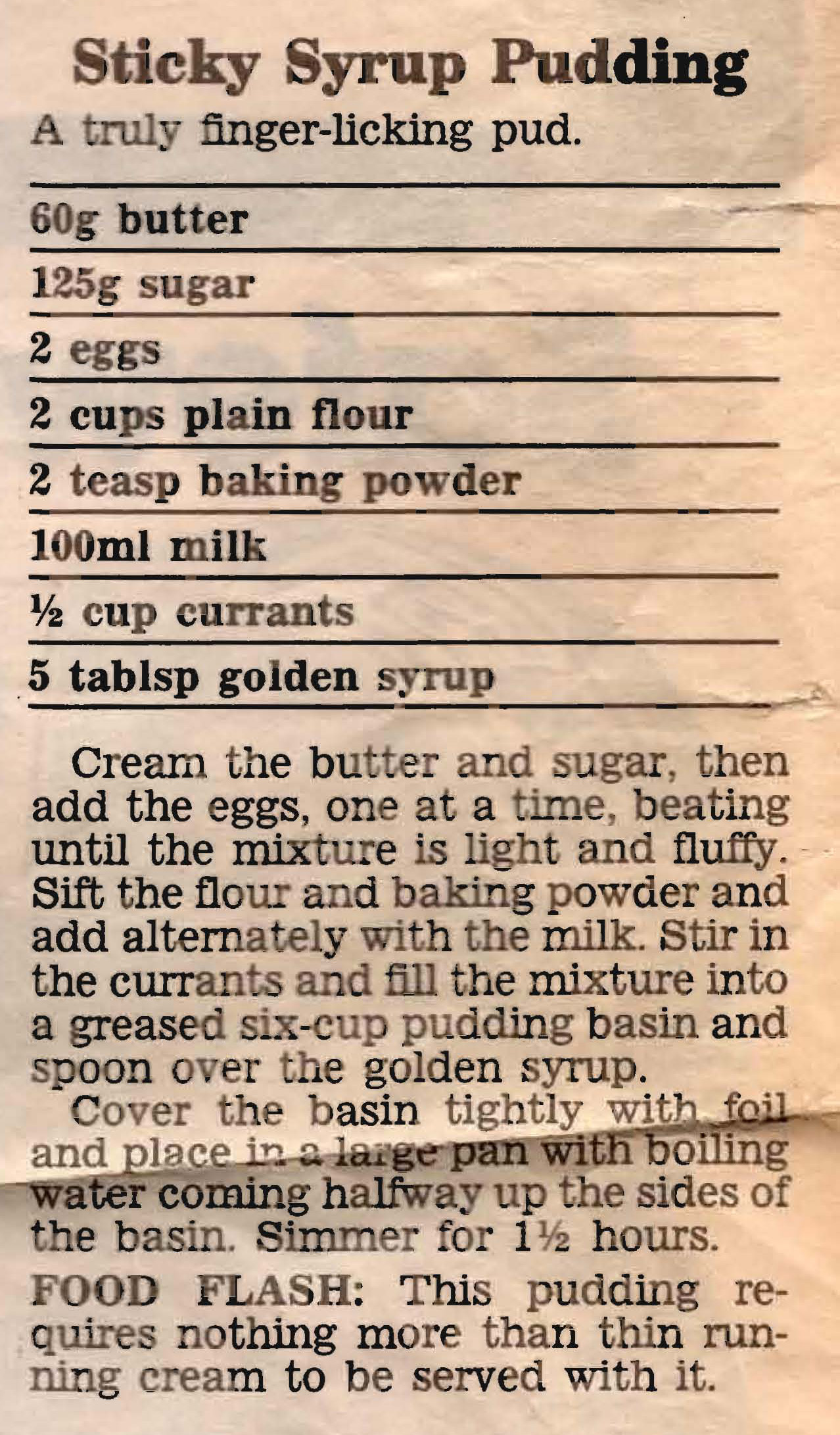 STICKY SYRUP STEAMED PUDDING | Beb's Recipe Drawer