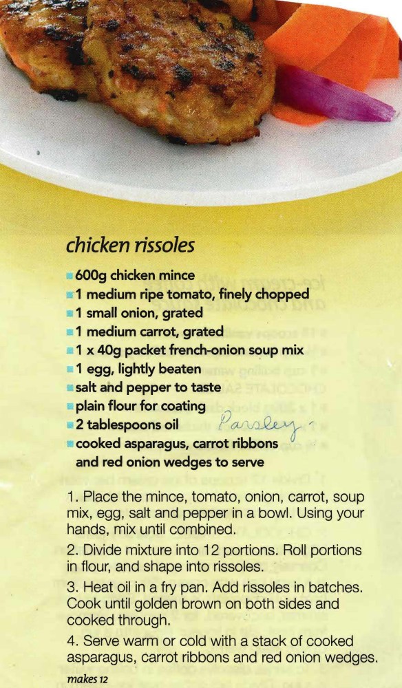 CHICKEN RISSOLES | Beb's Recipe Drawer